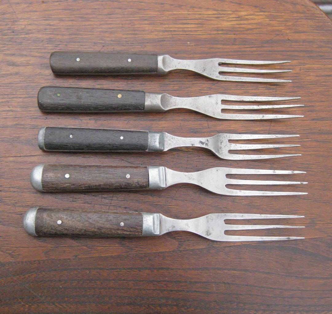 5 Antique Civil War Era 3 Tine Forks Man Cave Country Kitchen Dining ...