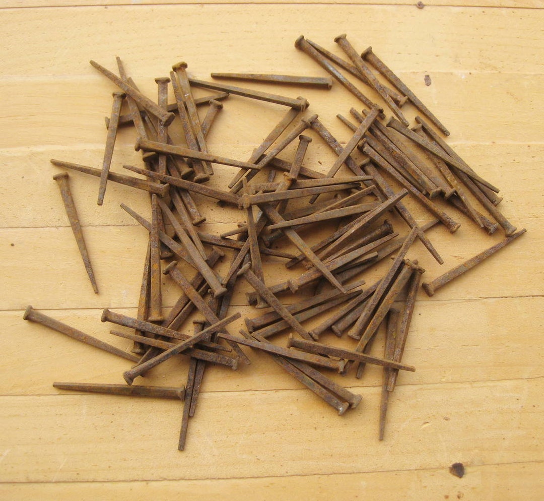 Square Head Nails 2 Rusty Antique Lot of 85 Hand Forged Woodworking ...