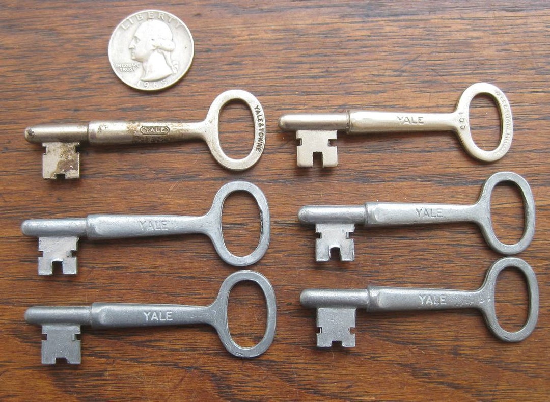 6 Antique Yale Skeleton Keys Solid Barrel Door Mortise Keys - Etsy