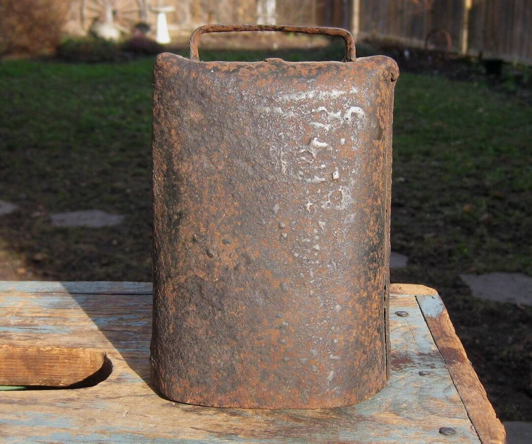 Cow Bell Antique Rusty Cast Iron - Etsy