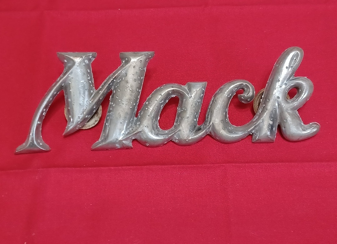 MACK Truck Vintage Emblem Logo Script Badly Pitted in Poor Condition ...