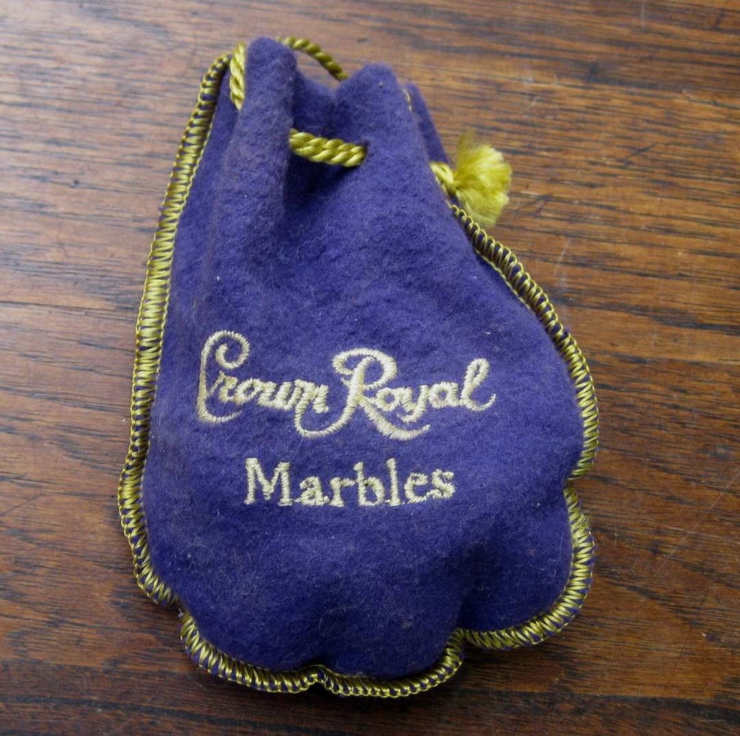 Original Crown Royal Marbles Bag With 19 Clay Marbles & 3 Bennington ...