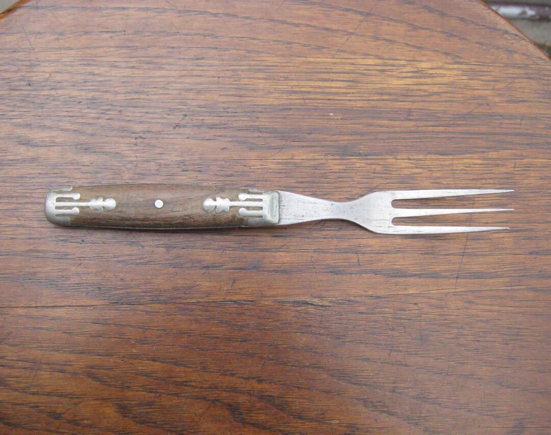 Antique Civil War Era 3 Tine Fork With Pewter Inlay Man Cave Kitchen ...