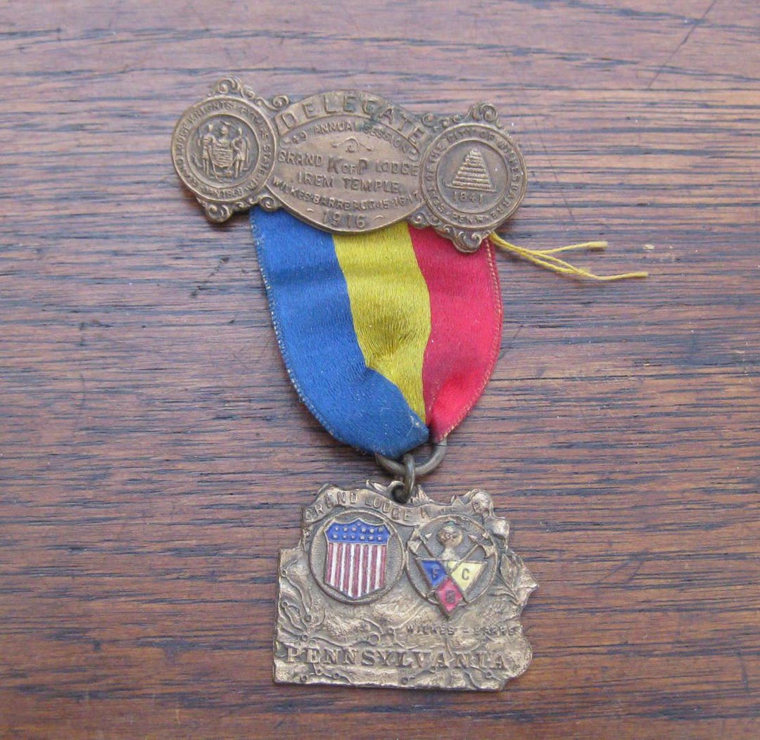 Knights of Pythias Medal 1916, 49th Session Grand K of P Lodge City of ...
