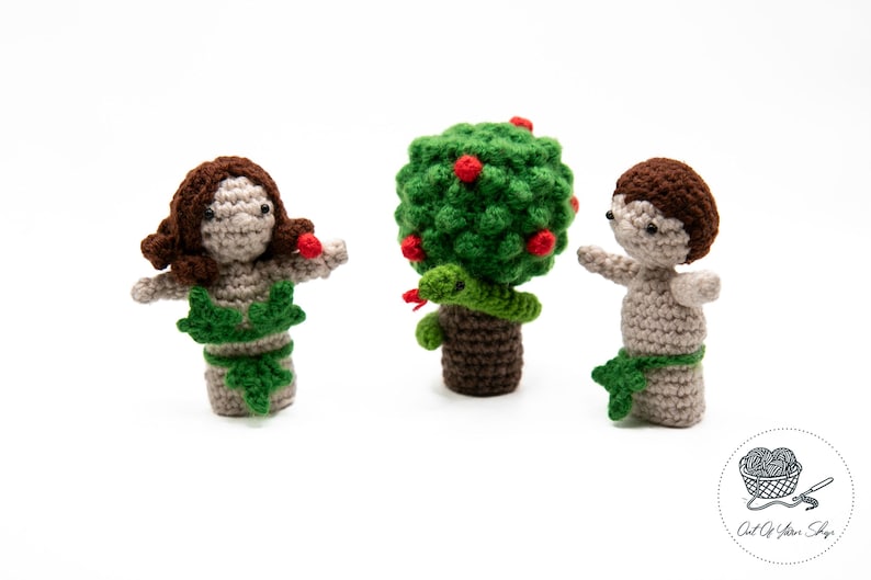CROCHET PATTERN Adam and Eve in the Garden of Eden (serpent) Finger ...