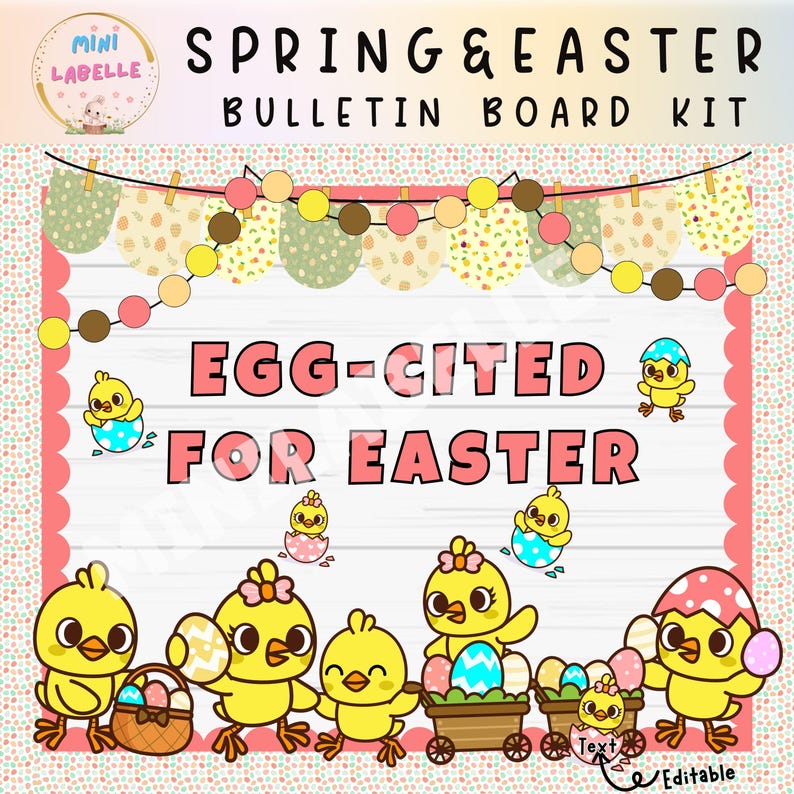 Easter Bulletin Board Kit | Egg-cited Chicks Classroom Decor (printable ...