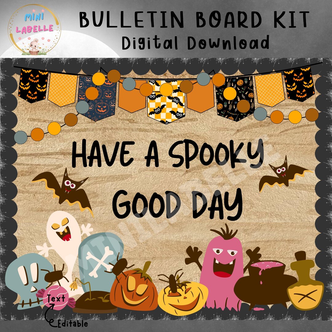 Spooky Era Halloween Bulletin Board Kit: Classroom Decor (digital ...