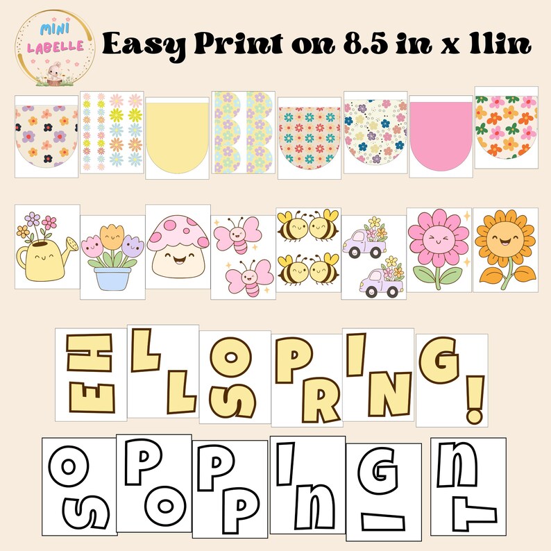 Hello Spring Bulletin Board Kit | Bee & Flower Classroom Decor ...