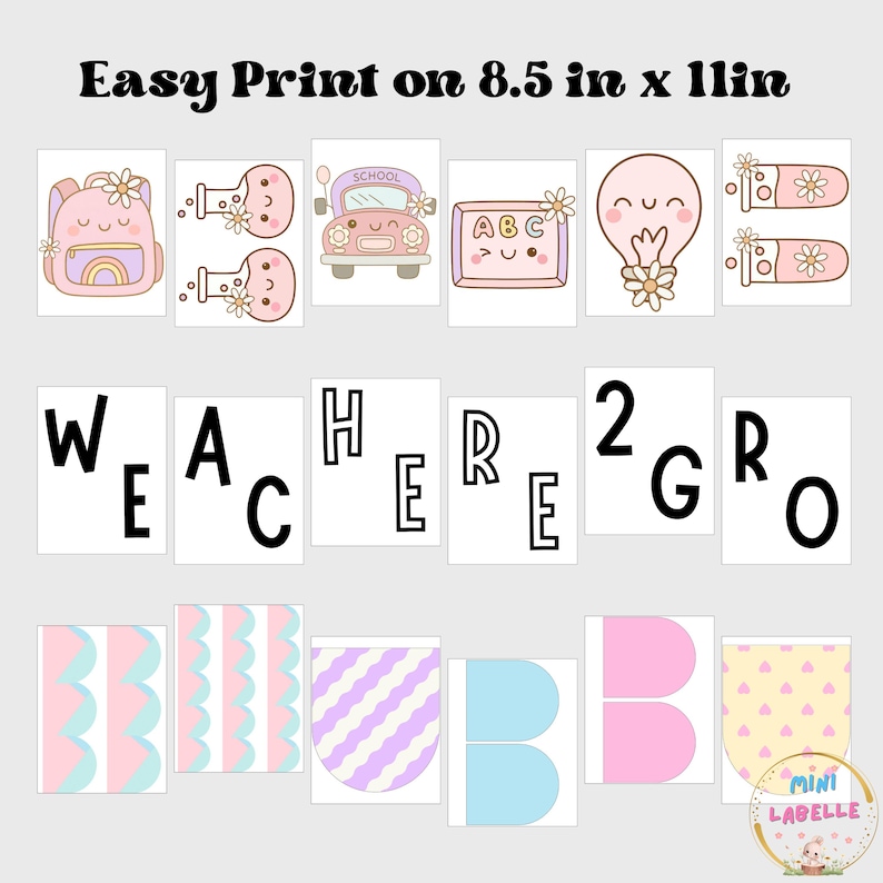 Pastel Welcome Back to School Bulletin Board Kit (PPT & PDF Digital ...