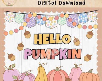 Cutesy Fall Bulletin Board Kit: Autumn Decor (PPT, PNG, PDF Digital ...