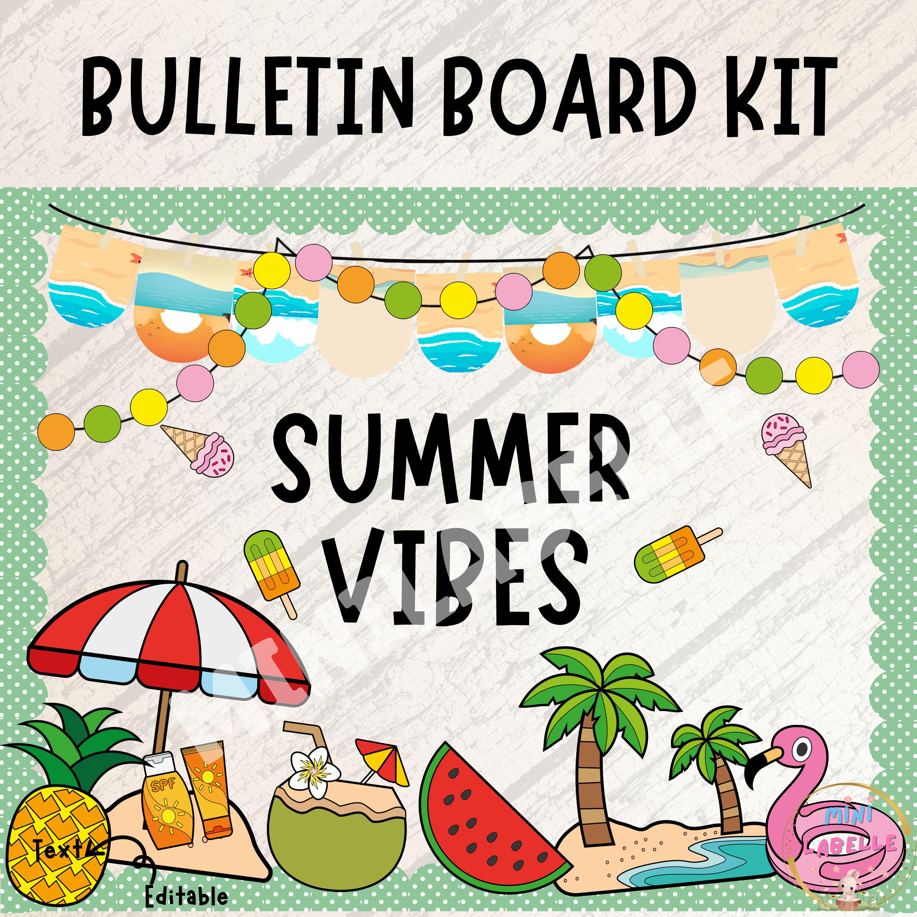 Summer Vibes Bulletin Board Kit: End of Year Classroom Decor (printable ...