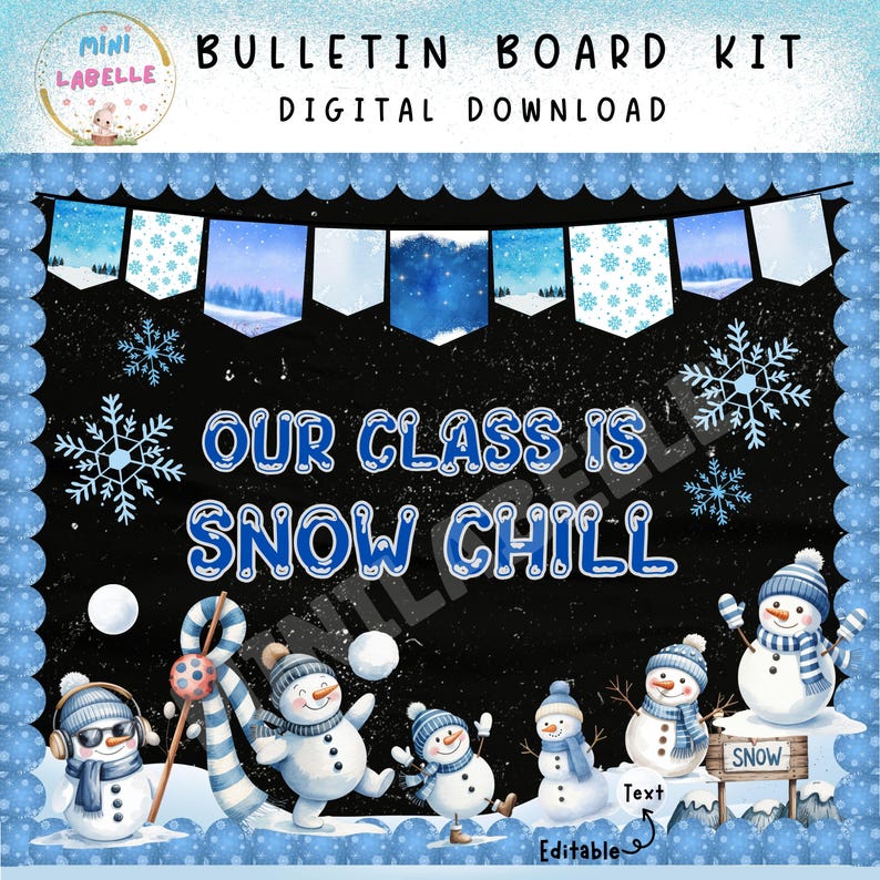 Winter Bulletin Board Kit | Snow Chill Classroom Decor (digital ...