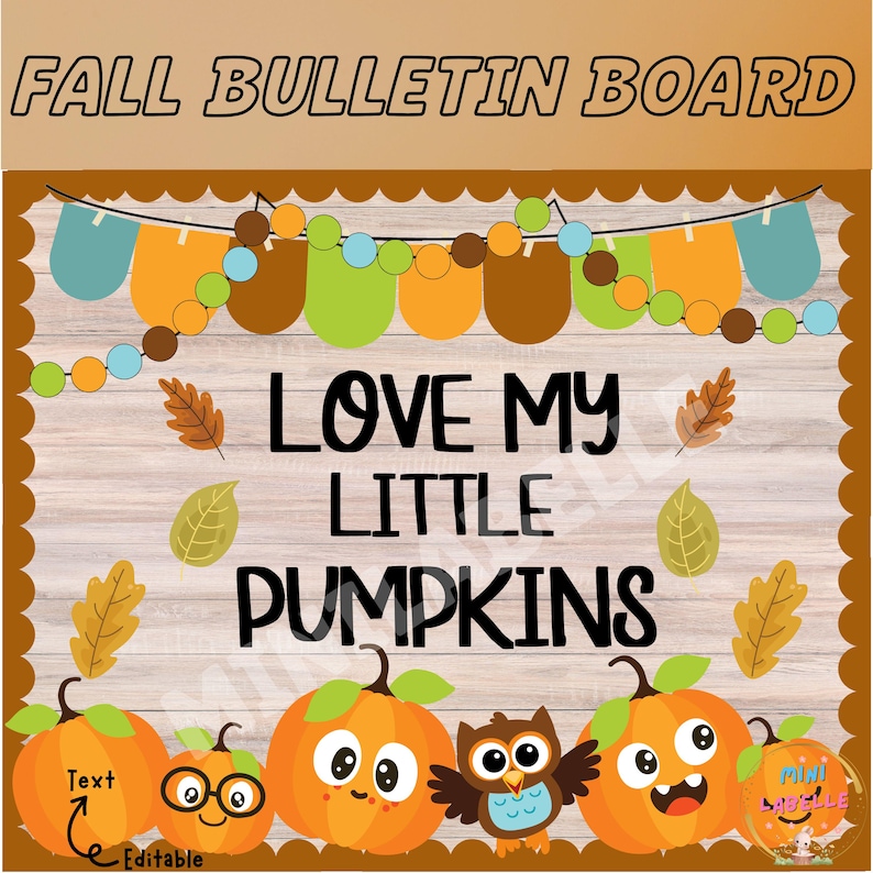 Cutesy Fall Bulletin Board Kit: Autumn Decor (PPT, PNG, PDF Digital ...
