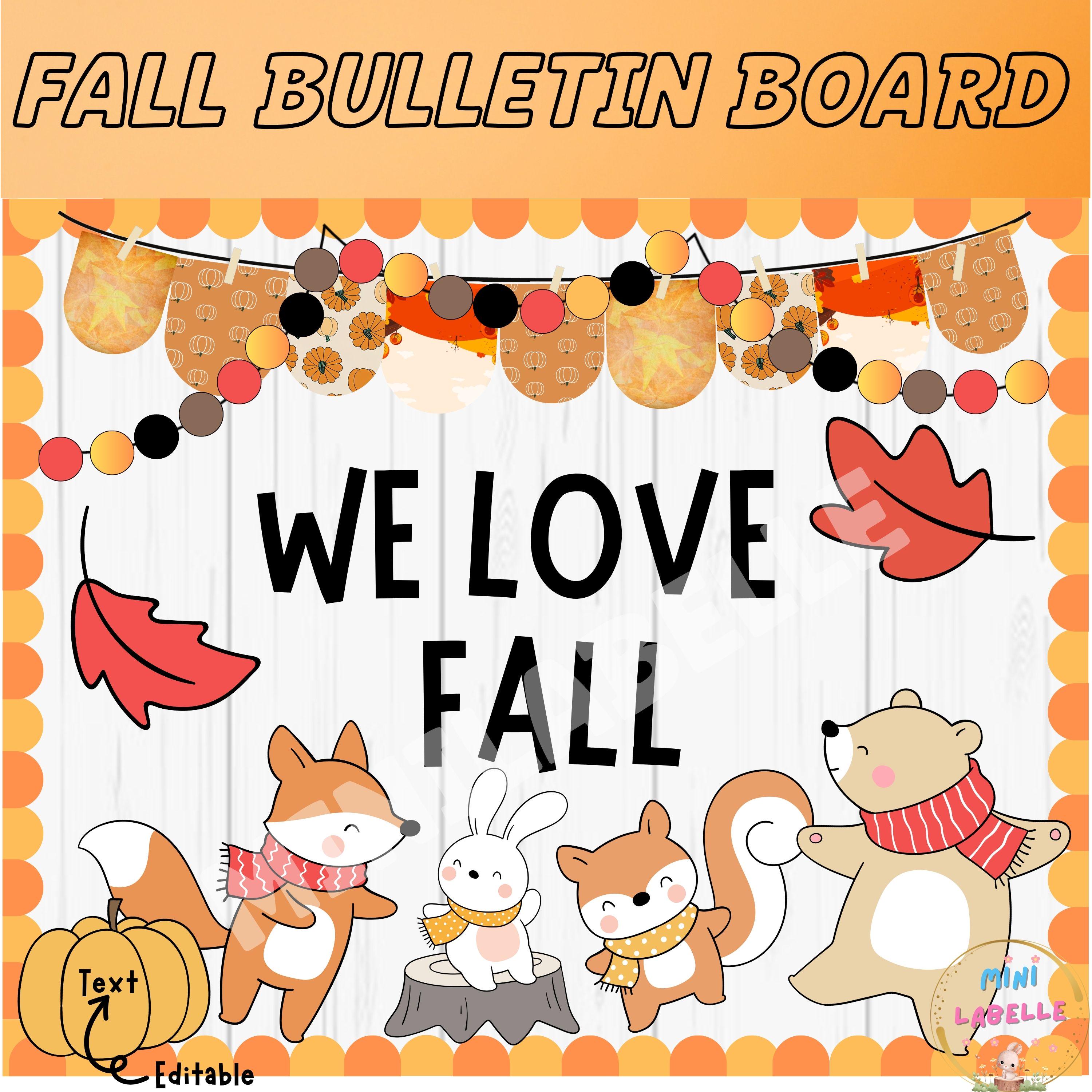 Cutesy Fall Bulletin Board Kit: Autumn Decor (PPT, PNG, PDF Digital ...