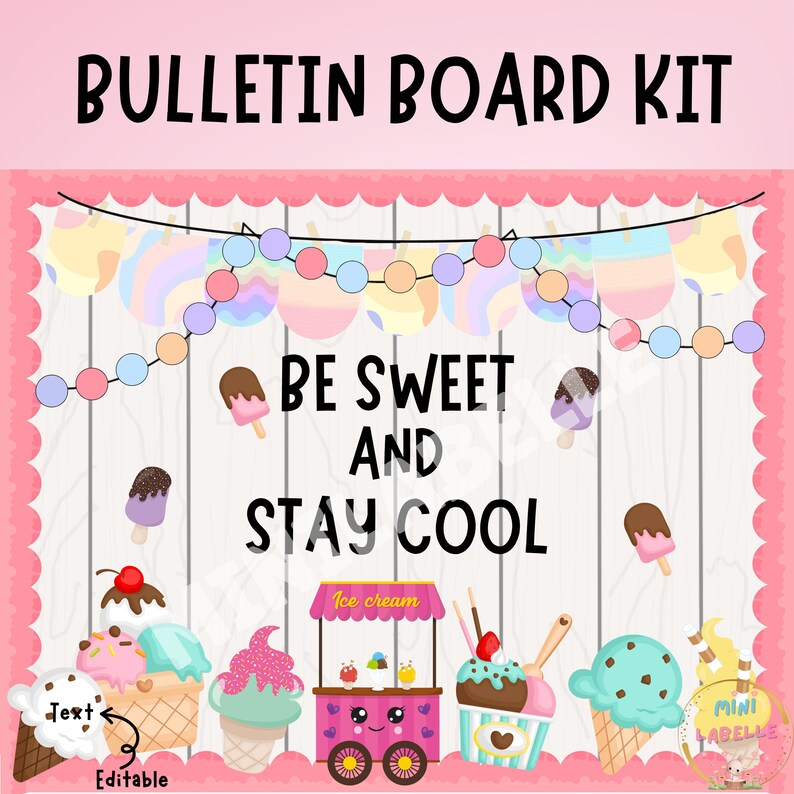 Summer Ice Cream Bulletin Board Kit End of Year Classroom Decor ...