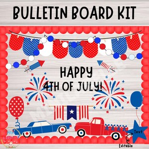 4th July Fireworks Independence Day Bulletin Board, Door Decor Kit ...