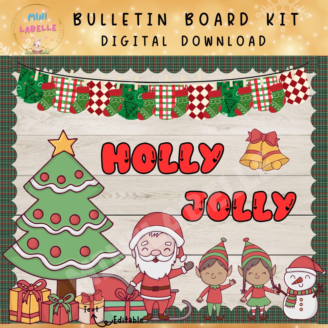 Cutesy Christmas Bulletin Board Kit | Classroom Decor (digital Download ...