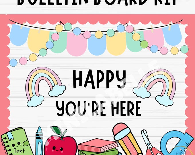 Back to School Bulletin Board Kit, Classroom Decor, Pastel Trendy ...