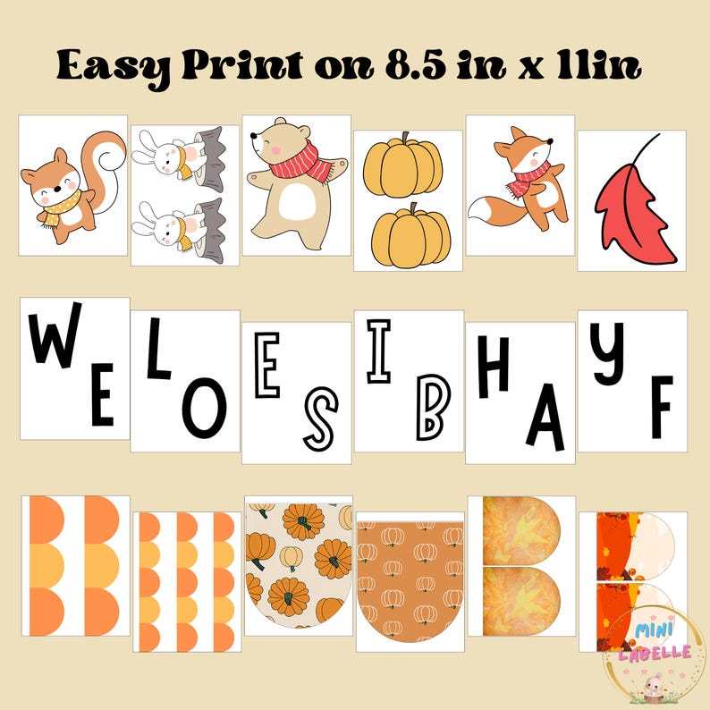 Cutesy Fall Bulletin Board Kit: Autumn Decor (PPT, PNG, PDF Digital ...