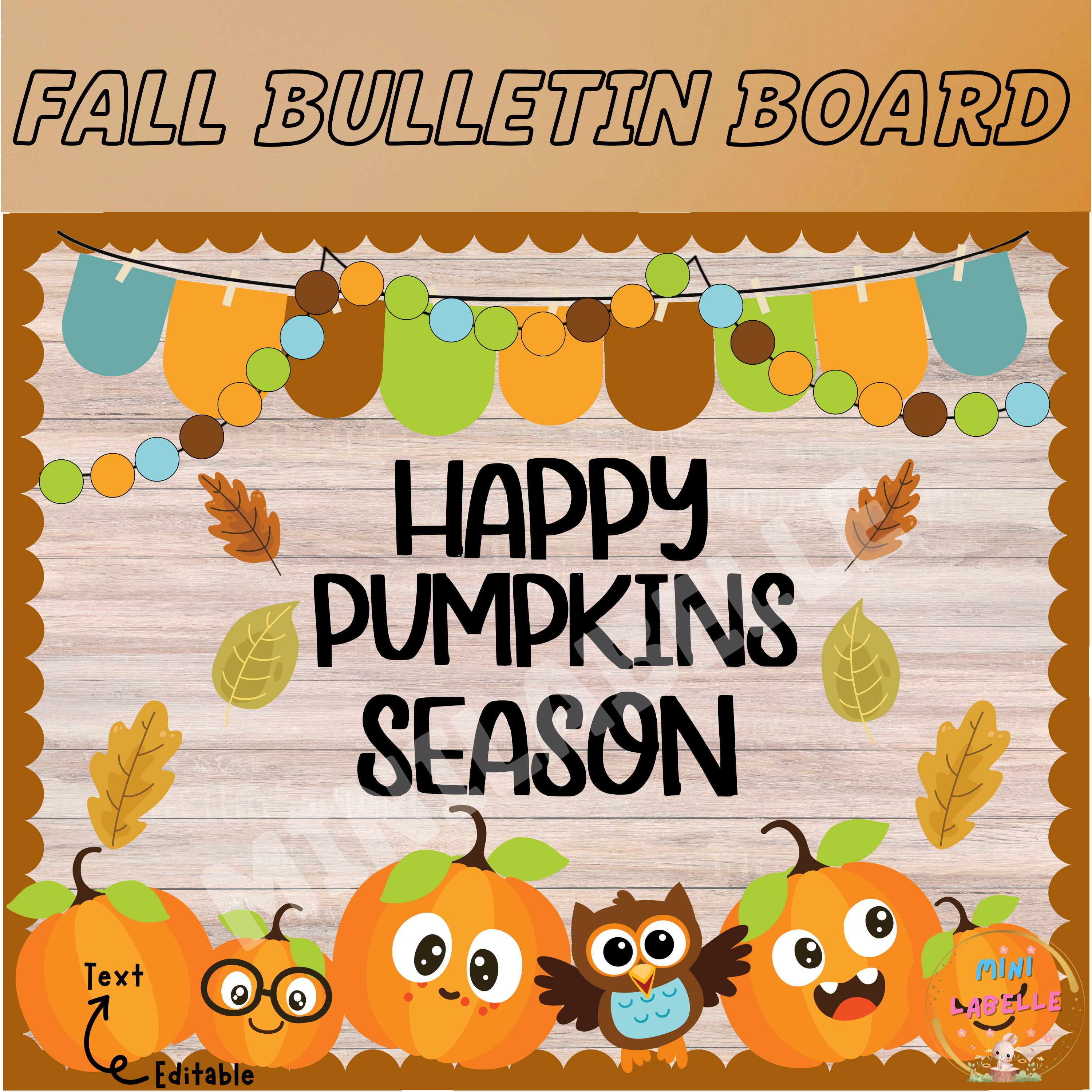 Cutesy Fall Bulletin Board Kit: Autumn Decor (PPT, PNG, PDF Digital ...