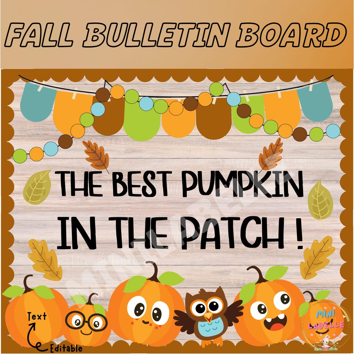 Cutesy Fall Bulletin Board Kit: Autumn Decor (PPT, PNG, PDF Digital ...