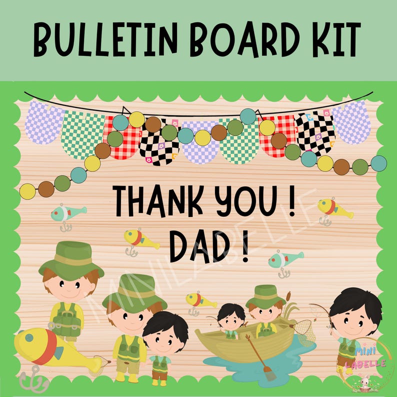 Father's Day Bulletin Board Kit| Classroom Door Decor | Thank You Dad ...