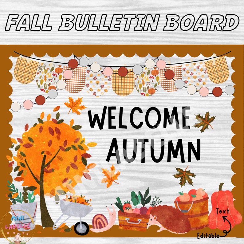 Cutesy Fall Bulletin Board Kit: Autumn Decor (PPT, PNG, PDF) - Etsy