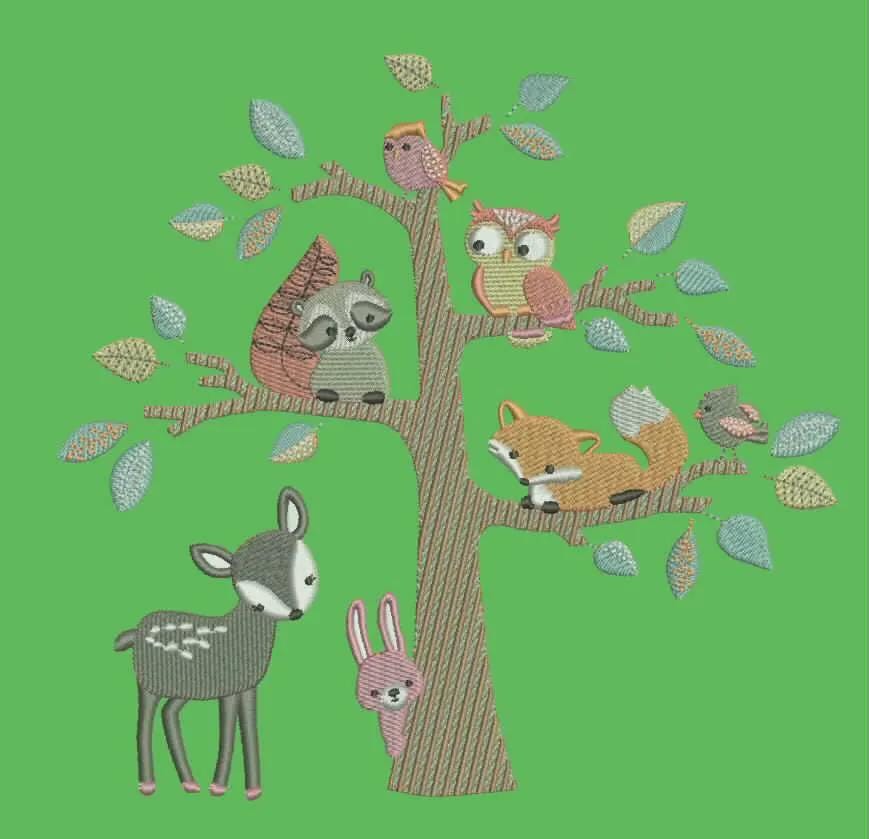 Forest Animals Design - Cute Baby Animals - Tree Design - Digital ...