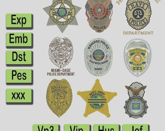 Sheriff Badge Embroidery Bundle, Digital Download, Law Enforcement ...