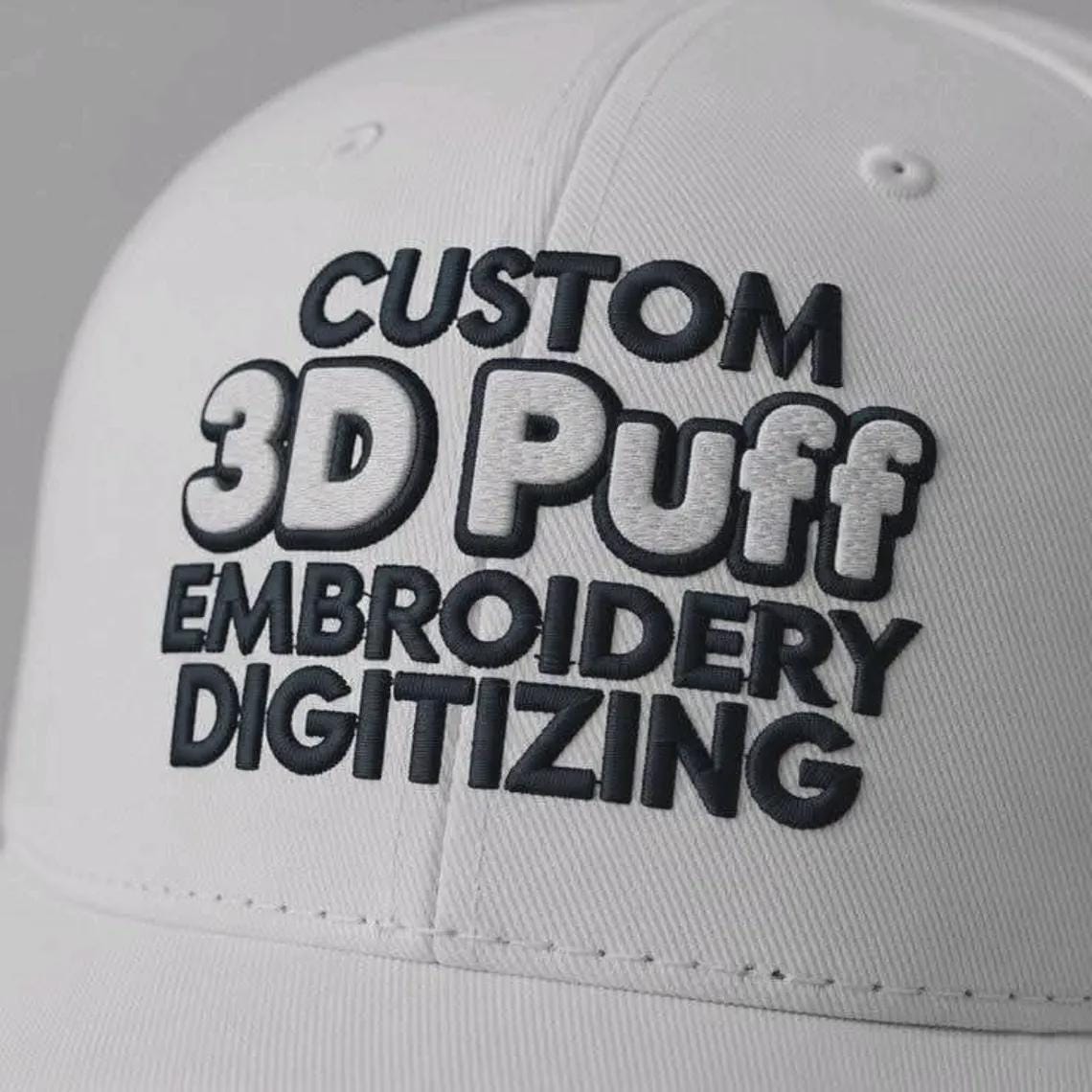 High Quality Puff Digitizing | 3D Embroidery Logo | Custom Design for ...