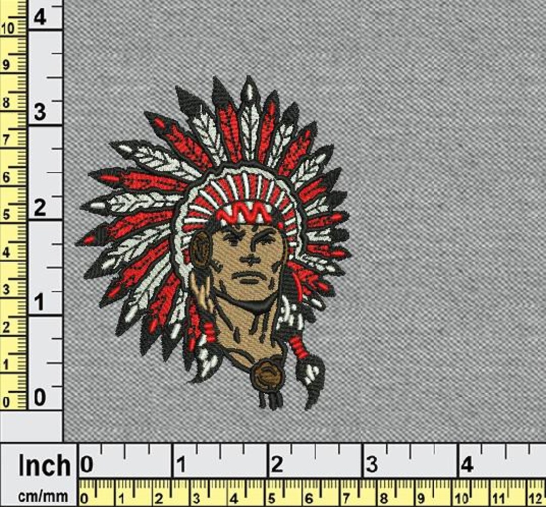 Indian Chief Mascot - Indian Head Embroidery Design | Native American ...