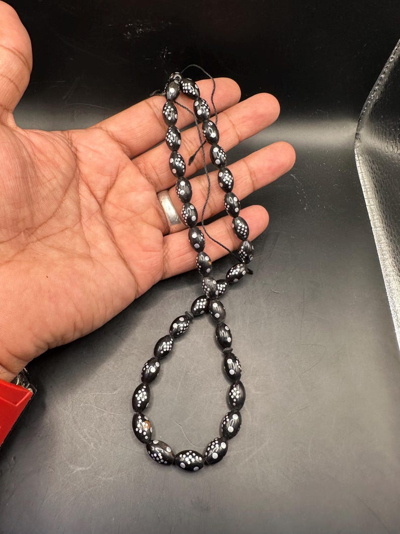 Antique Old Yusr Misbaha Rosary Islamic Prayer 33 Beads Inlaid Silver ...