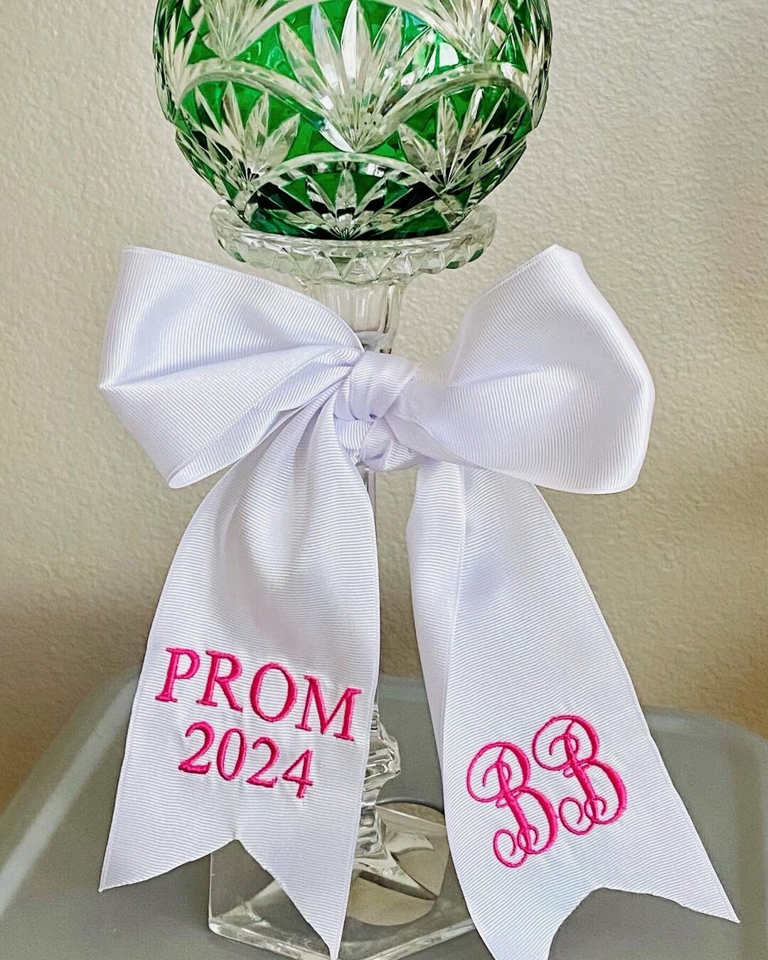 Preppy Monogrammed Homecoming or Prom Bouquet Ribbon Personalized ...