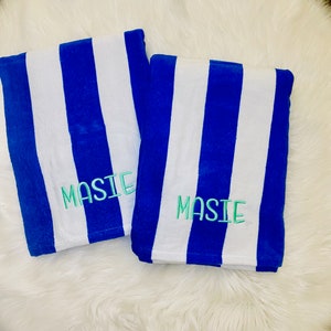 Summer Camp Monogram Towel SET PLUSH Monogram Towel Stripe - Etsy