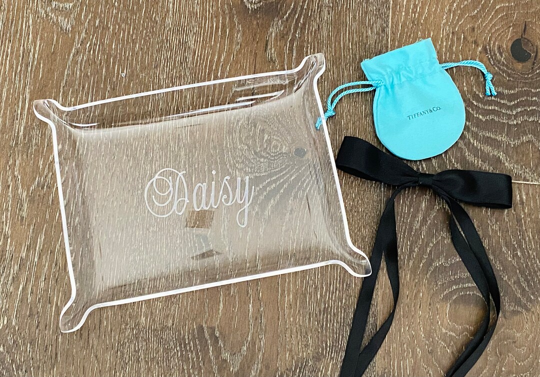 ENGRAVED Tray With Name Personalized Acrylic Jewelry Tray Bridesmaid ...
