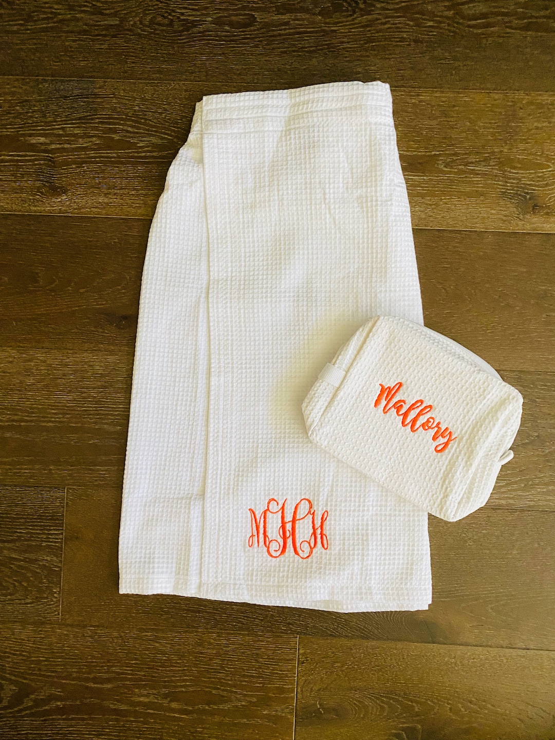 Monogram Towel Wrap Monogrammed Waffle Weave Towel Wrap Graduation Gift ...