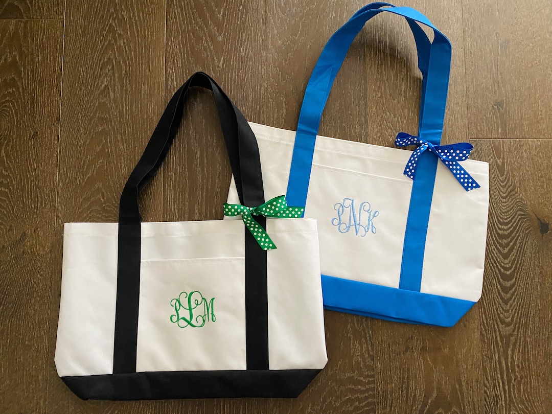 Personalized Boat Tote, Ironic Boat Tote, Monogram Canvas Tote Bag ...