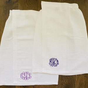 Monogram Towel Wrap Monogrammed Waffle Weave Towel Wrap Graduation Gift ...
