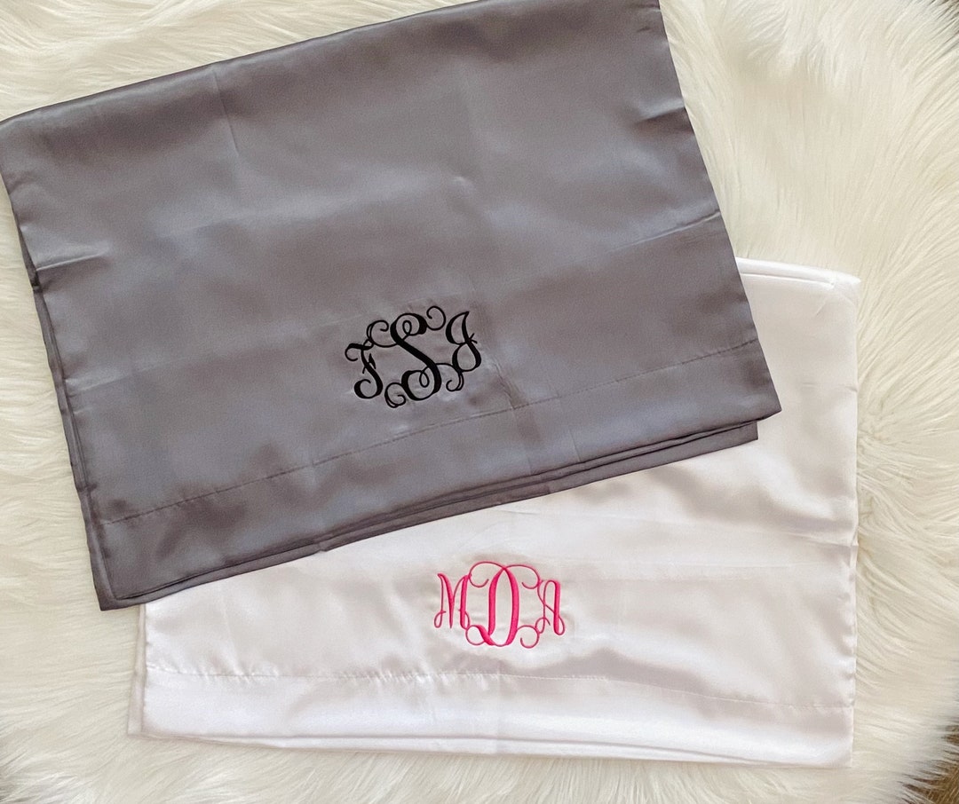 Monogram Satin Pillowcase Personalized Pillowcase Bridesmaid Gift ...