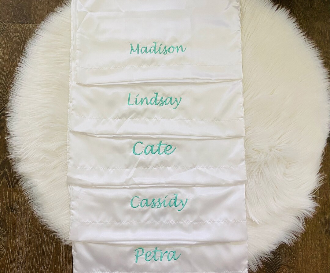 SET OF FIVE Satin Pillowcase With Name, Personalized Pillowcase ...