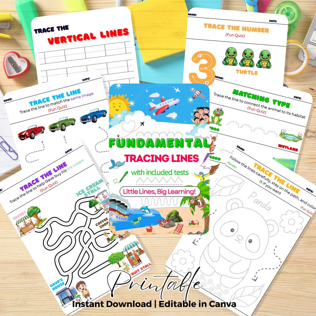 150 Preschool Fundamental Line Tracing Workbook for Kids | Pre-writing ...