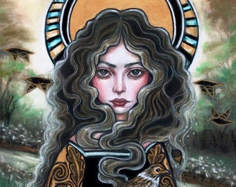 Flidais Celtic Faerie Goddess Art Print by Tammy Wampler - Etsy