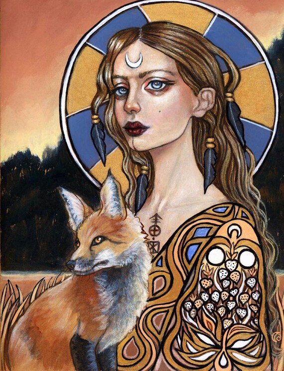 Aradia Queen of the Witches Hand Embellished Gold Fine Art - Etsy