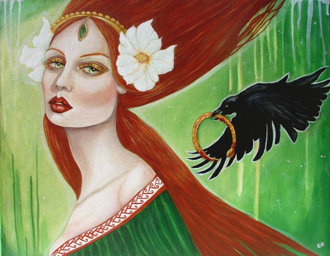 Deirdre of the Sorrows-goddess Celtic Irish Raven Mythological 8x10 Art ...