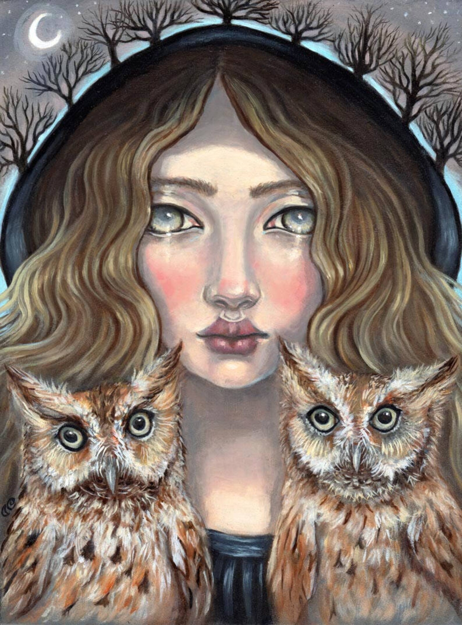 Ganeida Goddess Owls Pagan Mythological Fine Art Print - Etsy