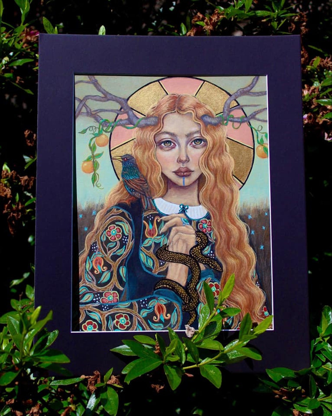 The Tree of Knowledge Eve the Garden of Eden Hand Embellished Gold Fine ...