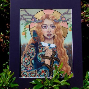 The Tree of Knowledge Eve the Garden of Eden Hand Embellished Gold Fine ...