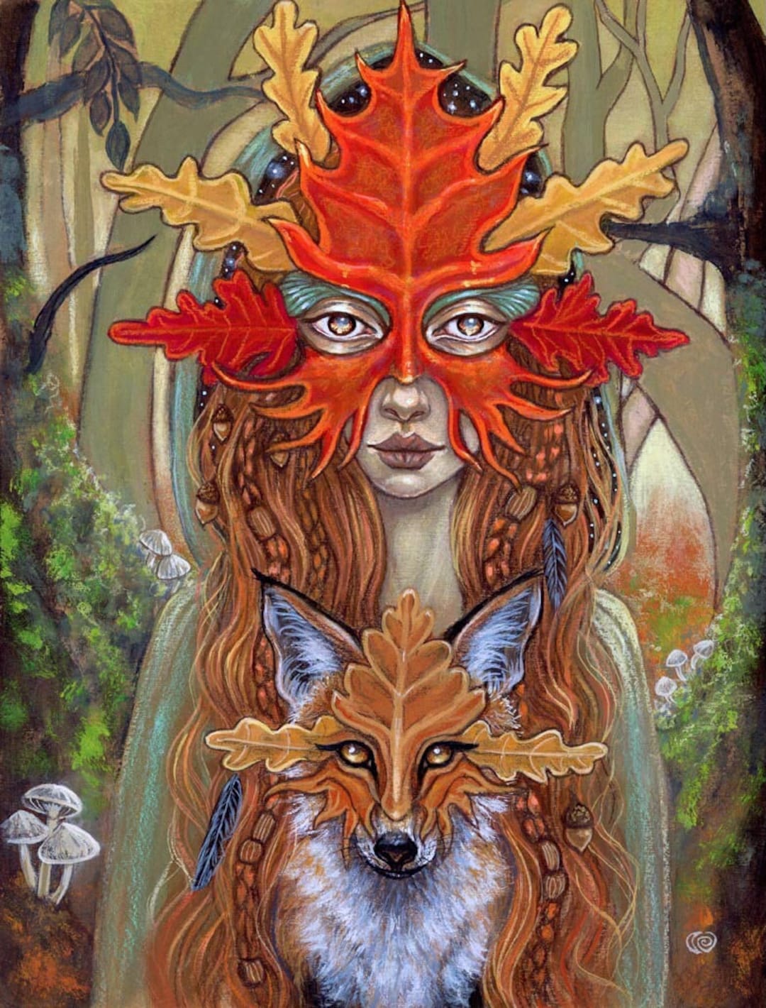 Lady of the Forest Faerie Fox Fine Art Print by Tammy Wampler - Etsy