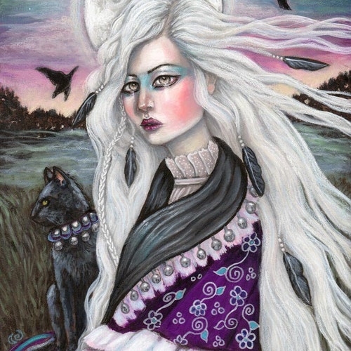 Ragana Goddess Barn Owl Fine Art Print by Tammy Wampler - Etsy