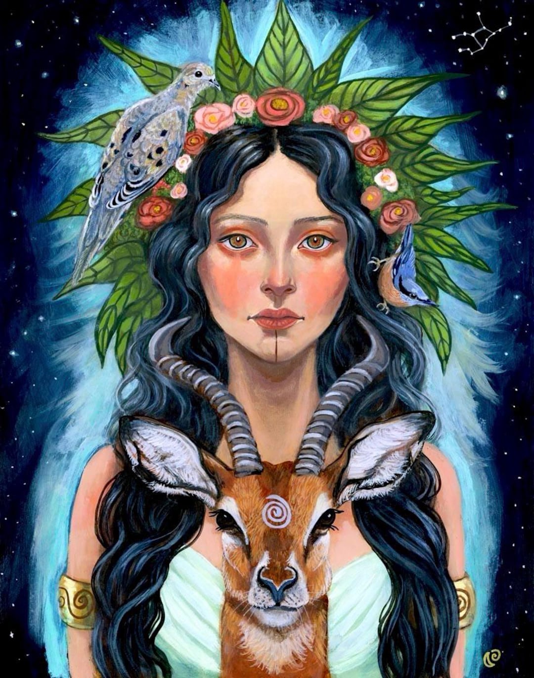Astraea Greek Goddess Original Acrylic Painting by Tammy Wampler - Etsy
